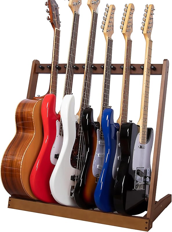 Guitar Stand for Multiple Guitars, Hardwood Guitar Rack for 6 | Reverb