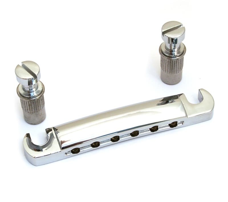 Stop Tailpiece, Metric Studs/Anchors CHROME | Reverb