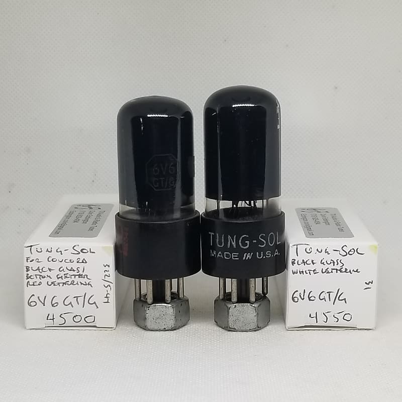 Tung-Sol 6V6GT/G Black Glass Very Well Matched (1.0%) Pair | Reverb