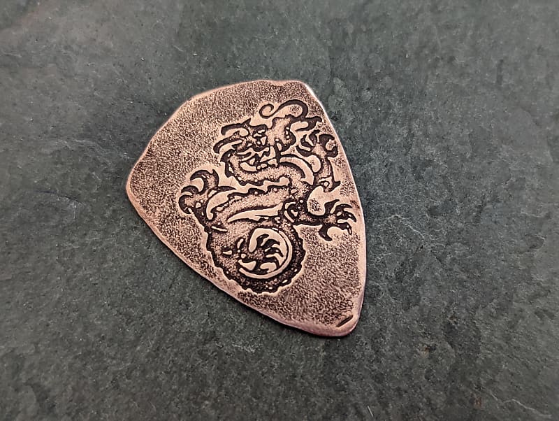 Copper guitar pick - playable with dragon | Reverb