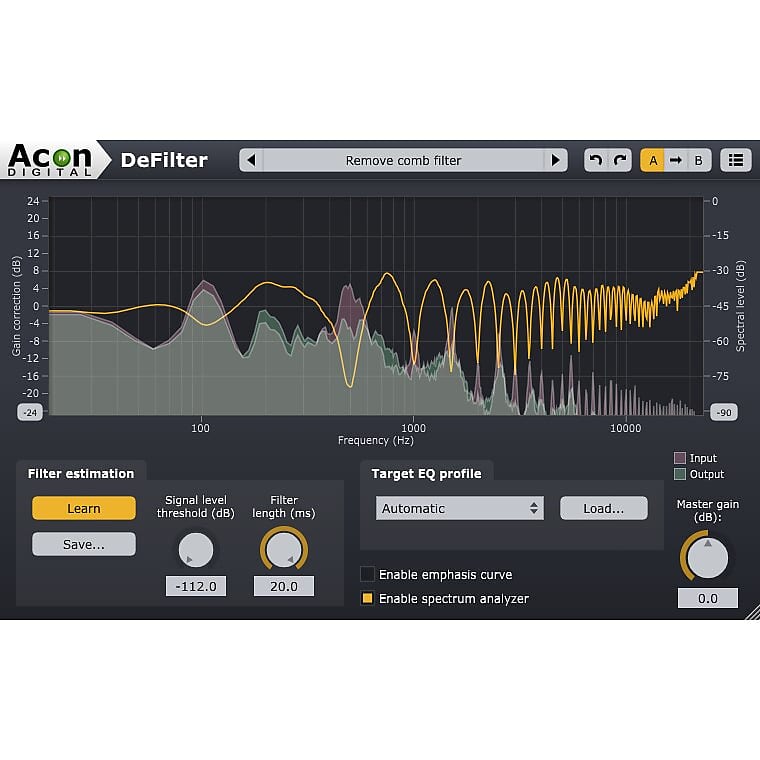 Acon Digital DeFilter Automatic Equalization Plug-In | Reverb