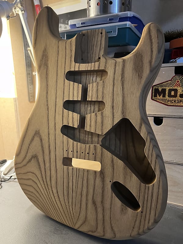 Roasted Ash 2-piece Strat body (unfinished) | Reverb