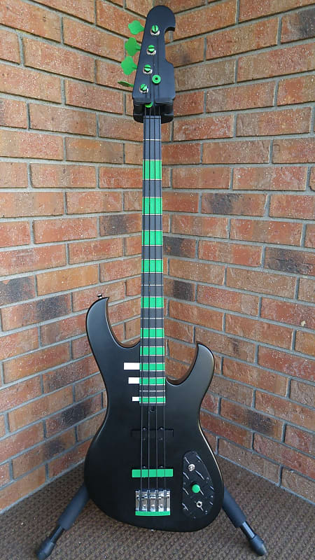 Washburn M-10 Bass Flat Black / Vinnland Green Peter Steele | Reverb