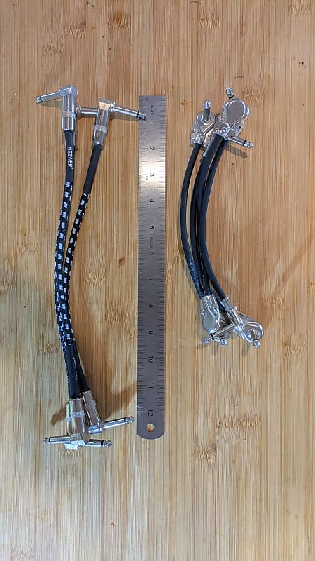 6 x 1/4 inch TS Pedal Cables approx 8 to 12 inches long | Reverb