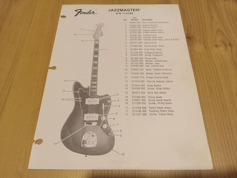 Vintage Late 1970's Fender Jazzmaster Replacement Parts List! | Reverb