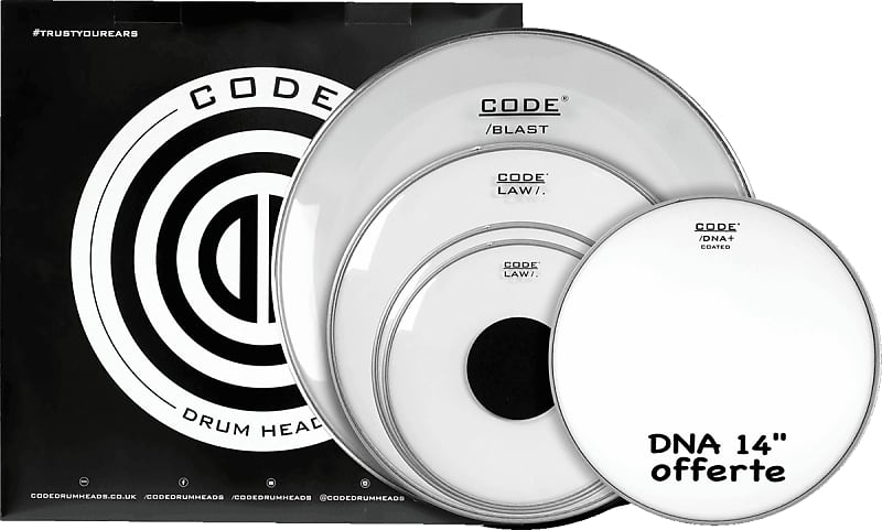 Code Drumheads FPLAWCLRS - Tom full pack law clear standard | Reverb