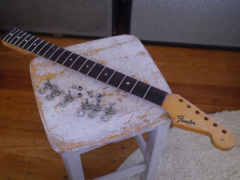 1964 Fender Stratocaster Neck and L Backplate | Reverb