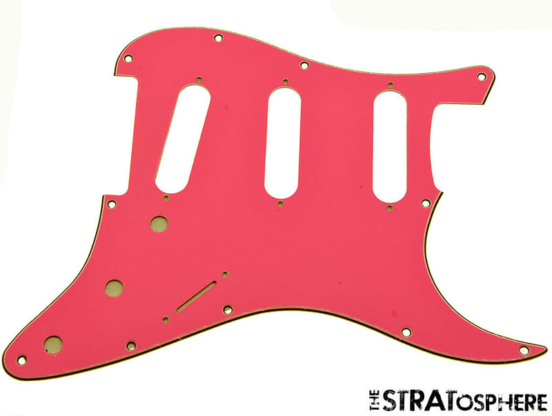 * NEW Neon Pink Stratocaster PICKGUARD for Fender Strat 3 Ply | Reverb