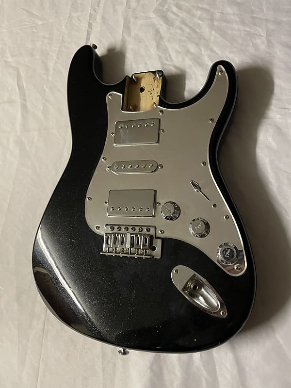 Squire Stratocaster Electric Guitar Body Loaded 2000s Black | Reverb