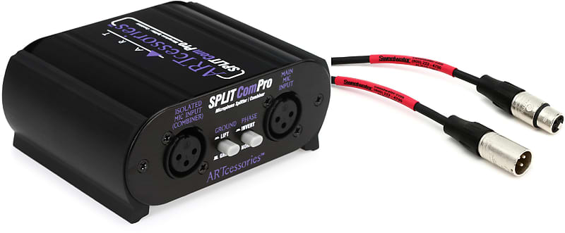 ART SPLITCom Pro Microphone Splitter / Combiner Bundle with | Reverb