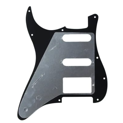 11-Hole Single Humbucker Strat Pickguard - 3-Ply Black | Reverb UK
