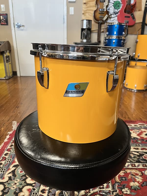 Ludwig 10x9 Concert Tom Yellow Cortex - 1970s | Reverb