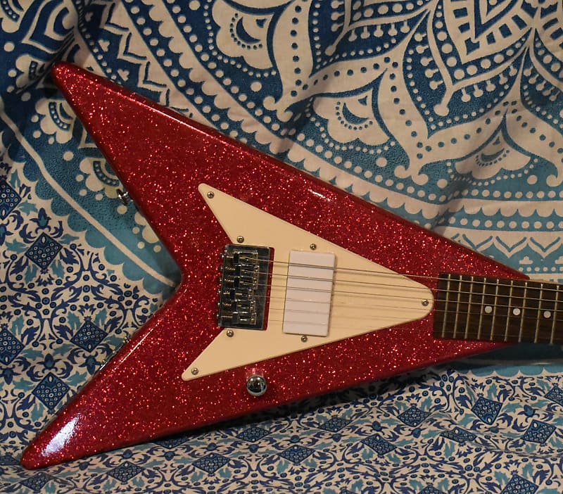Daisy Rock Sparkle Glitter V Electric Guitar | Reverb