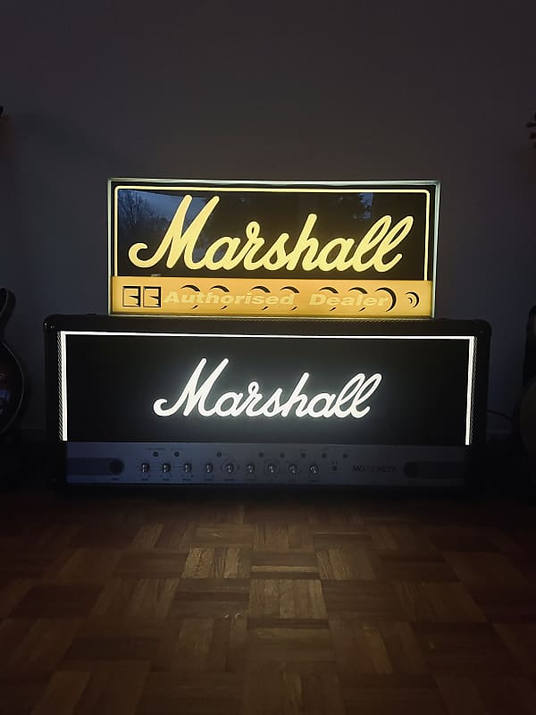 Marshall Dealer Light up Sign 2012 Black / Silver | Reverb