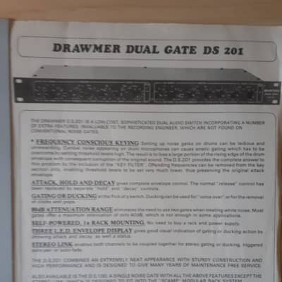 Drawmer DS201B OPERATORS MANUAL 1993 | Reverb