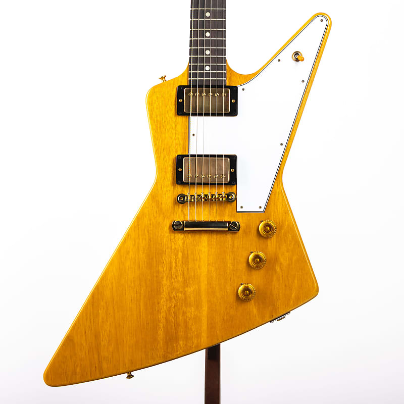 Gibson Custom 1958 Korina Explorer White Pickguard, Natural | | Reverb