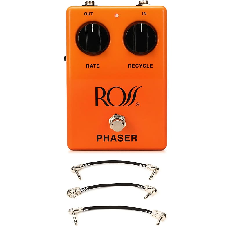Ross Phaser Guitar Effects Pedal and 3 Patch Cables | Reverb