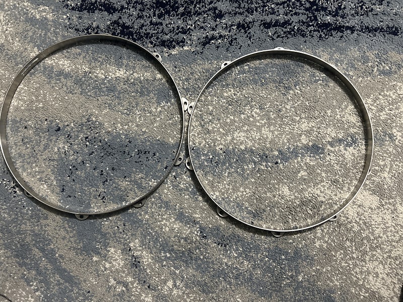 Angel snare hoops 14" 10 hole 2022 - Stainless | Reverb