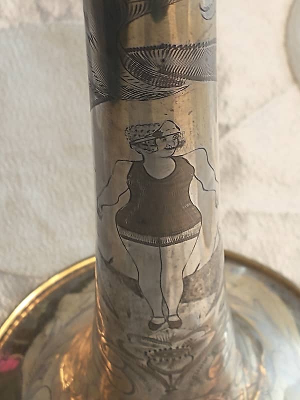 Stenberg Engraved "Bathing Beauty" C.G. Conn 22H Trombone. | Reverb