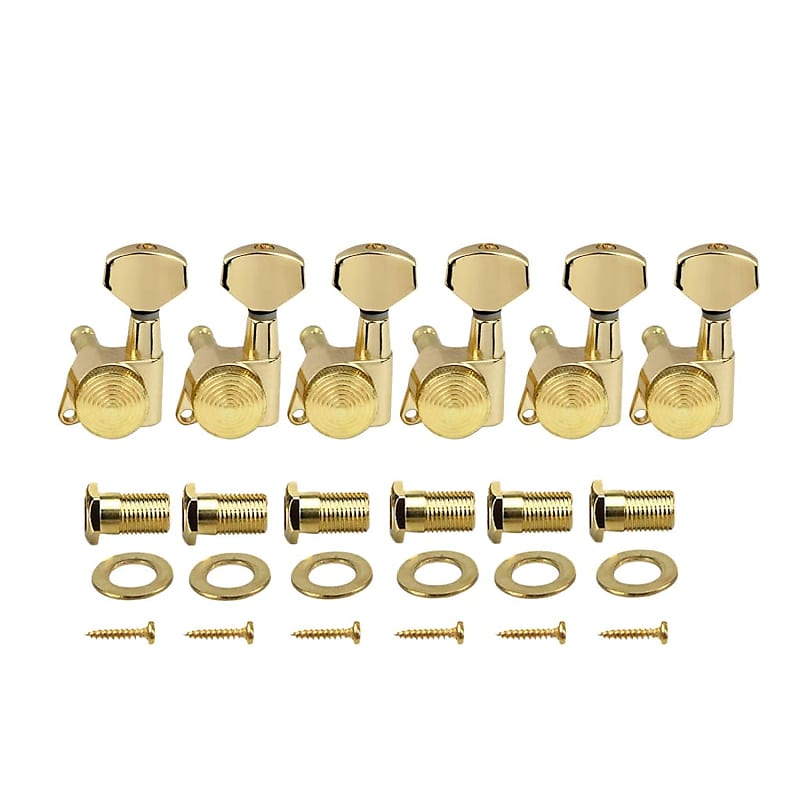 Golden 6-In-Line Locking Tuners Guitar Tuning Pegs 6L Machine | Reverb
