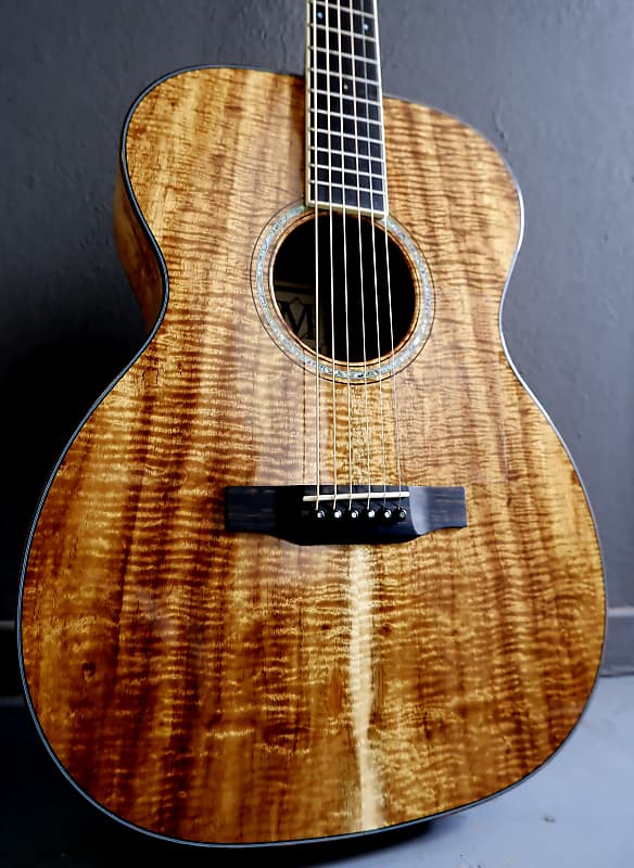 Morgan OM Koa Custom 2000's - Curly Koa | Reverb