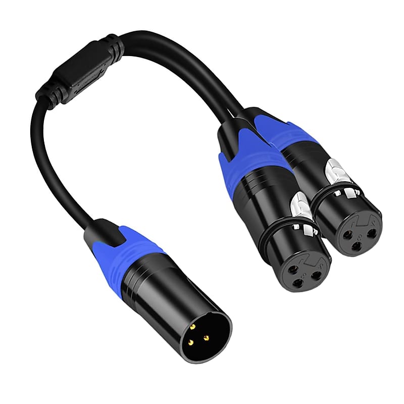 1 Male to 2 Female XLR Y Splitter Micrphone Cable, 3pin XLR | Reverb