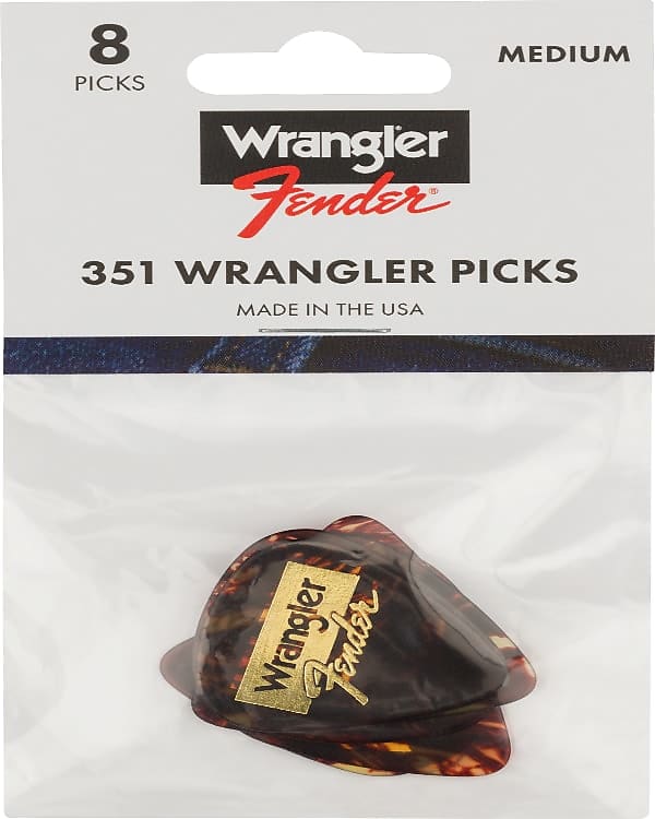Fender x Wrangler Guitar Picks, 351 Shape, Tortoise Shell, | Reverb UK