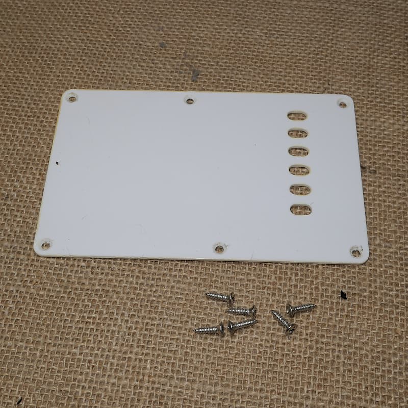 Genuine 2001 Squier Affinity Strat Back Plate White - Same | Reverb