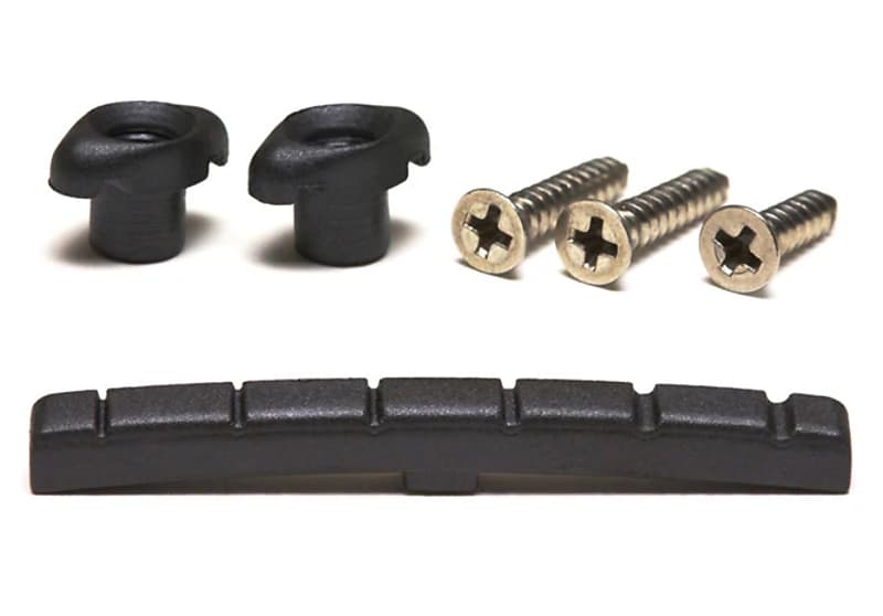 Graph Tech Black TUSQ XL Slotted Nut & String Retainer | Reverb