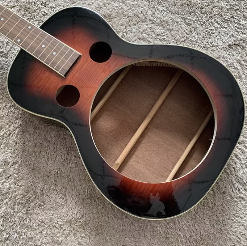 Tiger Maple Top Resonator Dobro Guitar Body with Mahogany | Reverb