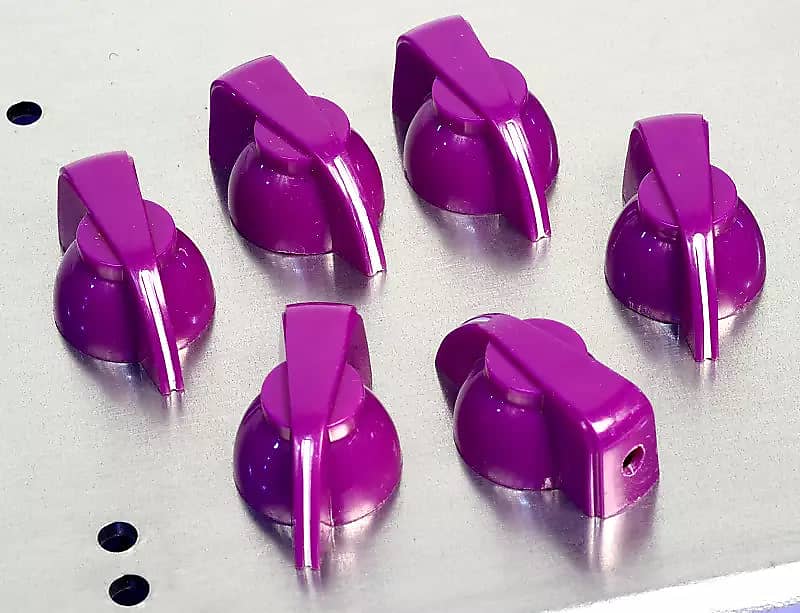 Six British '60s Style Purple Chicken Head Amp Knobs, #PURAK | Reverb
