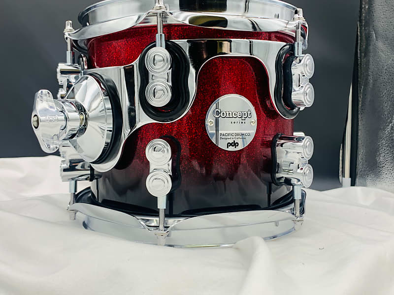 PDP Concept Series Maple Rack Tom Drum 7x8, Red to Black Fade | Reverb