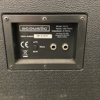 Acoustic B200H and B410 Bass Amp and Cabinet Stack Black | Reverb