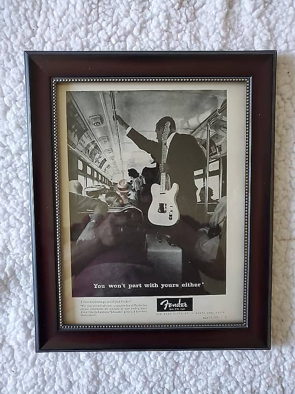 1958 Fender Guitars Promotional Ad Framed Fender Telecaster | Reverb