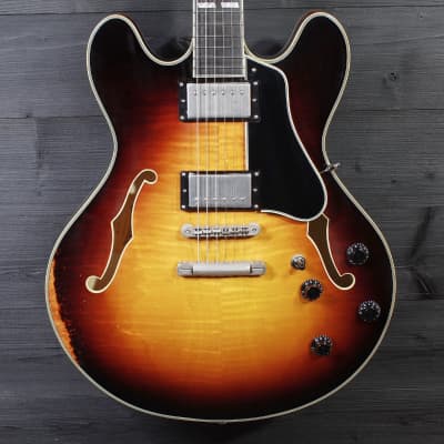 Eastman T59/V-SB Thinline Archtop Electric Guitar Sunburst | Reverb