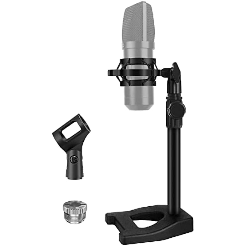 Mic Stand Desk Table with Weighted Base Shock Mount Mic Clip | Reverb