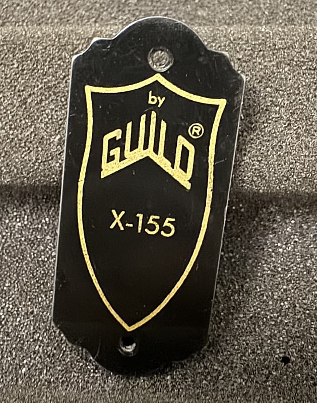 DeArmond By Guild X-155 truss rod cover 1998-2004 - Black and | Reverb
