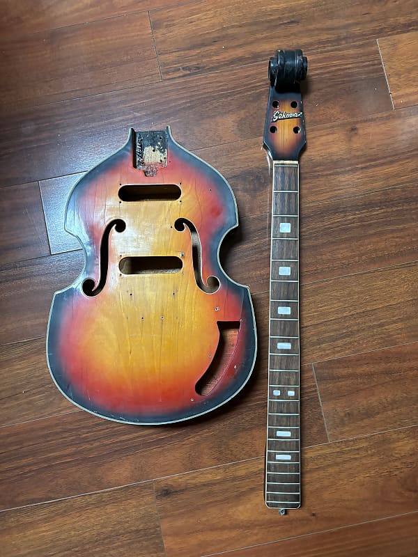 1960s Sekova Scroll Top Bass Husk - Body and Neck | Reverb
