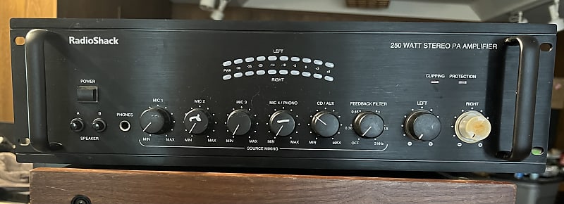 Radio Shack 250 Watt Stereo PA Amplifier 1990’s? - Black | Reverb