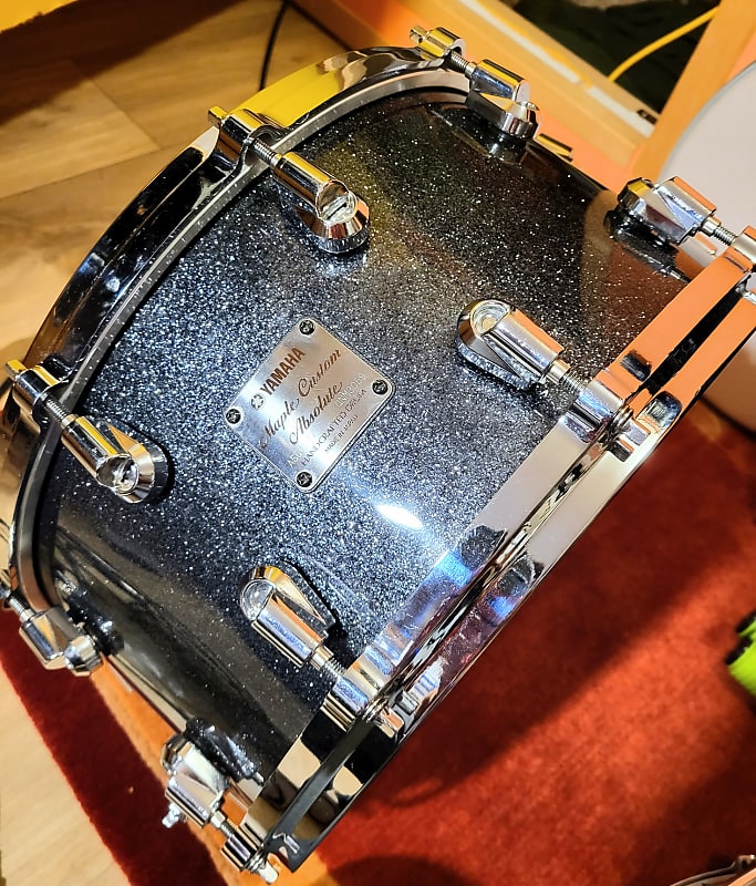 Yamaha Maple Custom absolute 14x7 Black Sparkle | Reverb
