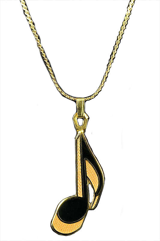 Eighth Note Necklace, Gold, Harmony Jewelry | Reverb