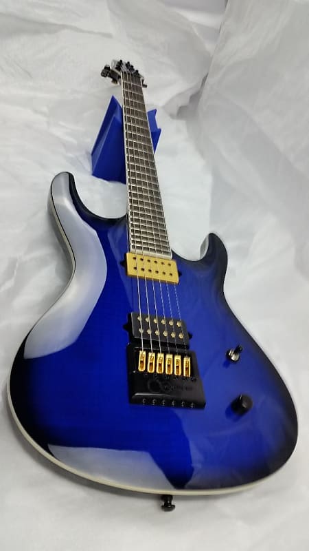 Jericho Custom Elite 6 String Guitar Blue Burst w/custom | Reverb