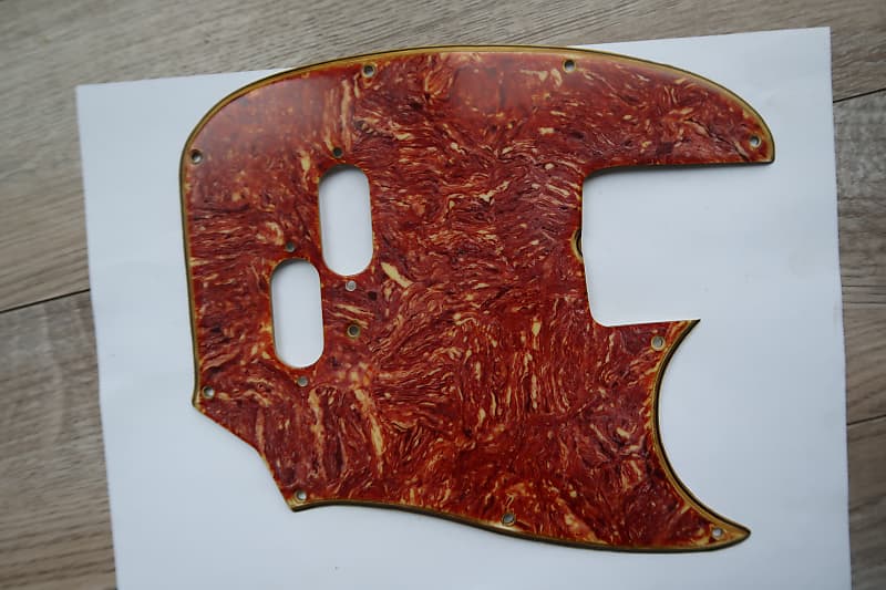 Fender Mustang bass pickguard '66 - '79 Celluloid Tortoise | Reverb