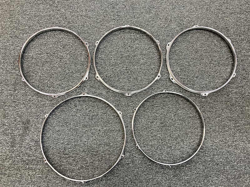 Unknown Lot of 5 drum hoops Unknown - Chromed steel | Reverb