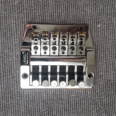 Kahler 3300 Fixed Fine Tune Bridge 80's Chrome "No Route" | Reverb