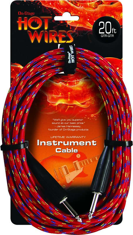Instrument Cable, Braided (QTR-QTR, 20') | Reverb
