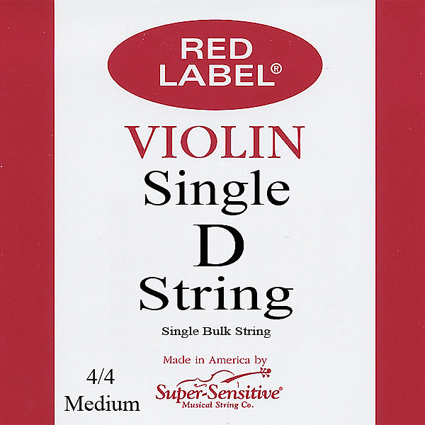 Red Label Violin Strings - Medium Gauge 4/4 Scale - Single D | Reverb