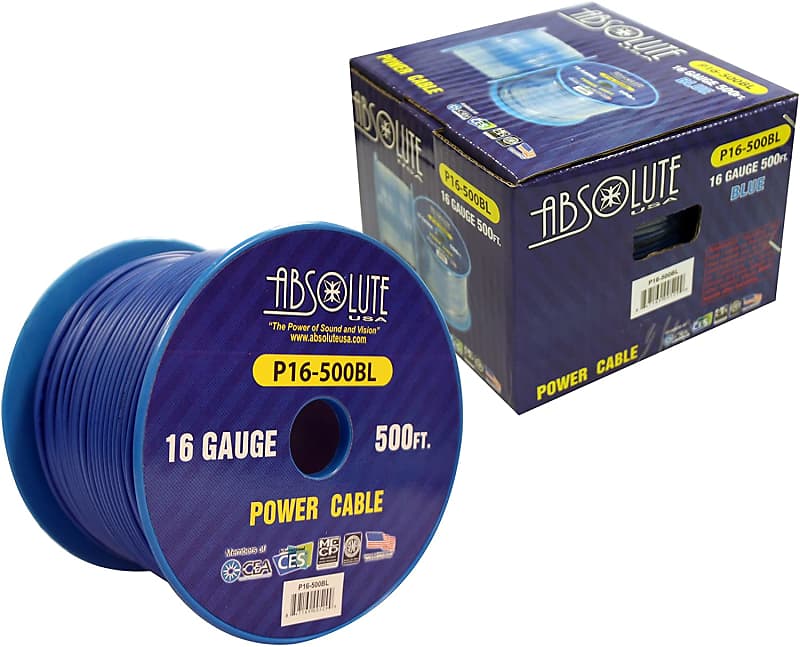 Absolute USA P16-500BLUE 16 Gauge 500-Feet Blue Spool Primary | Reverb