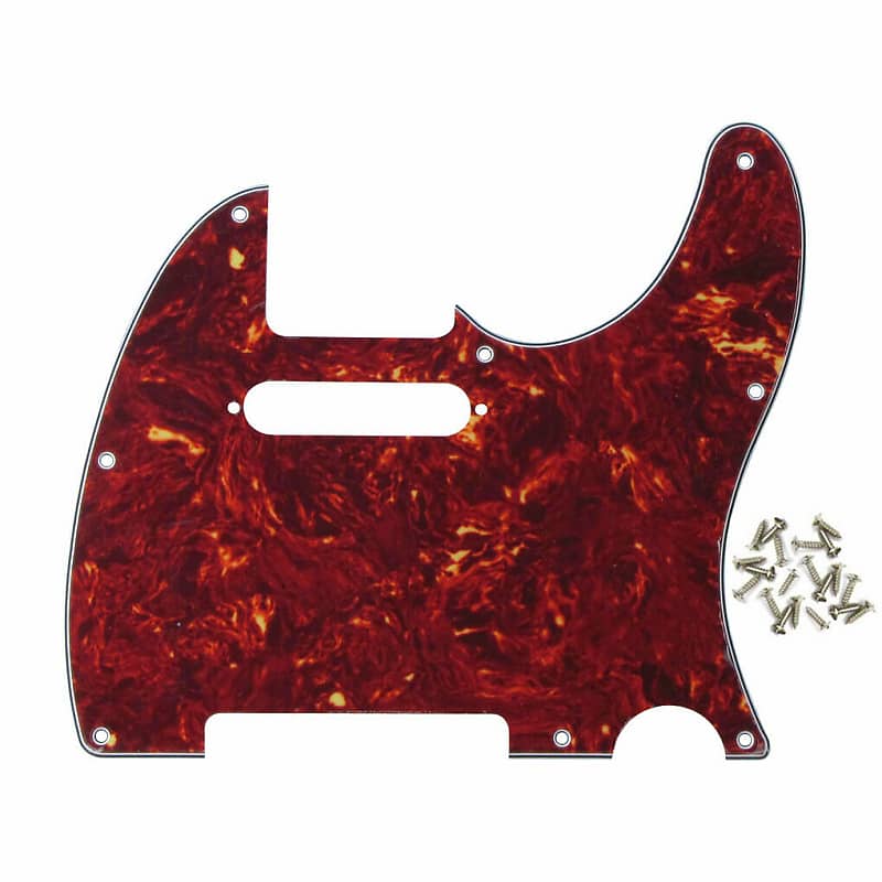 Red Tortoise Tele Pickguard 3-ply fits USA & MIM for | Reverb