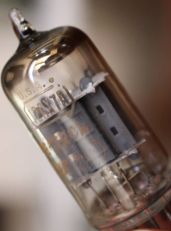 RCA 12AX7A 1960's - Gray Ribbed Plates - O Getter Preamp Tube | Reverb